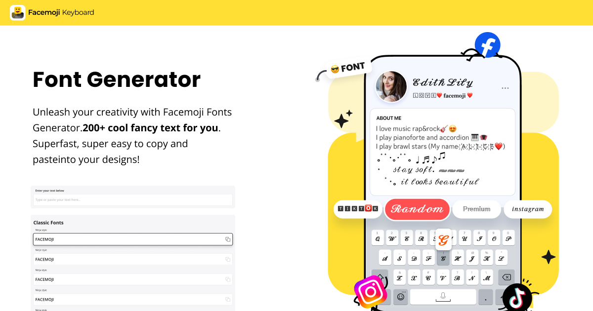 Font Generator - Copy and Paste Free Cool Fonts | Facemoji Keyboard