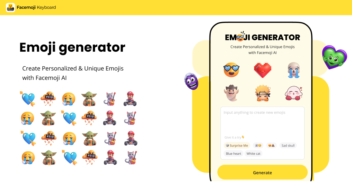 Emoji Generator - Generate AI Emojis and Stickers | Facemoji Keyboard